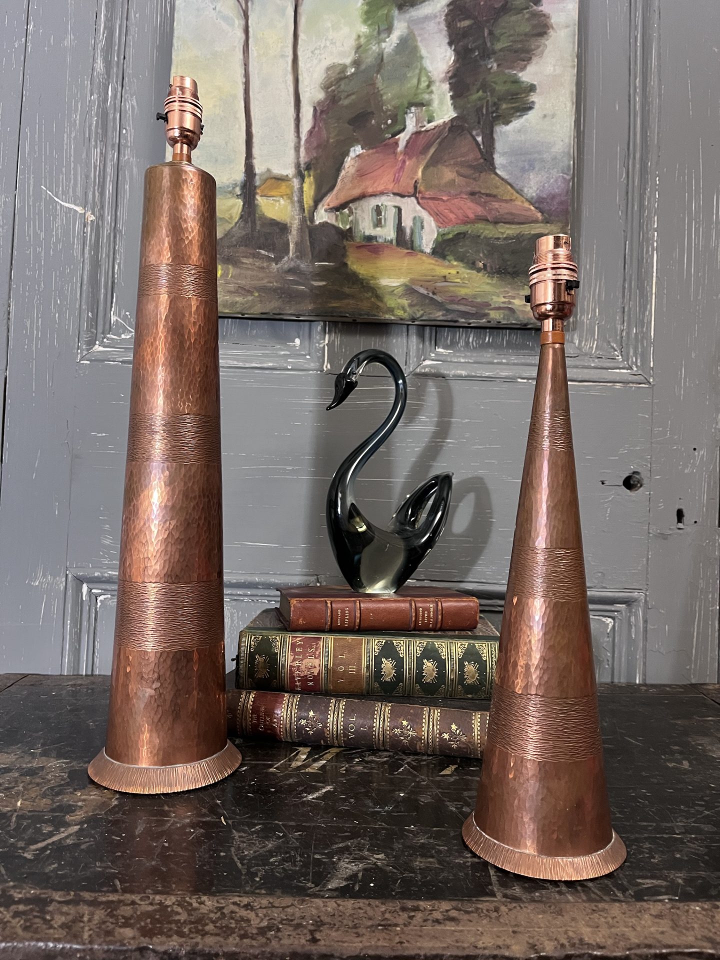 Antique Pair Copper Hand Hammered S Beddall Lamps – IndustriaVintage