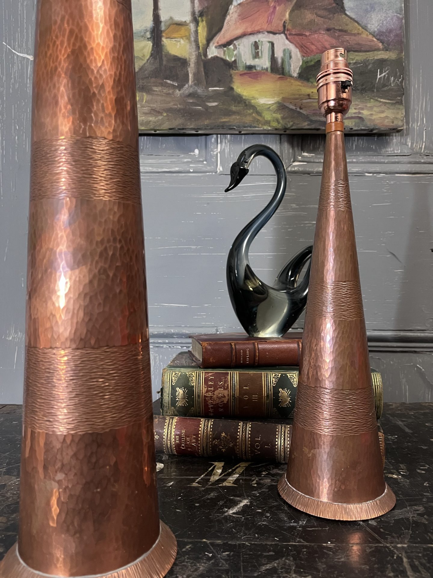 Antique Pair Copper Hand Hammered S Beddall Lamps – IndustriaVintage