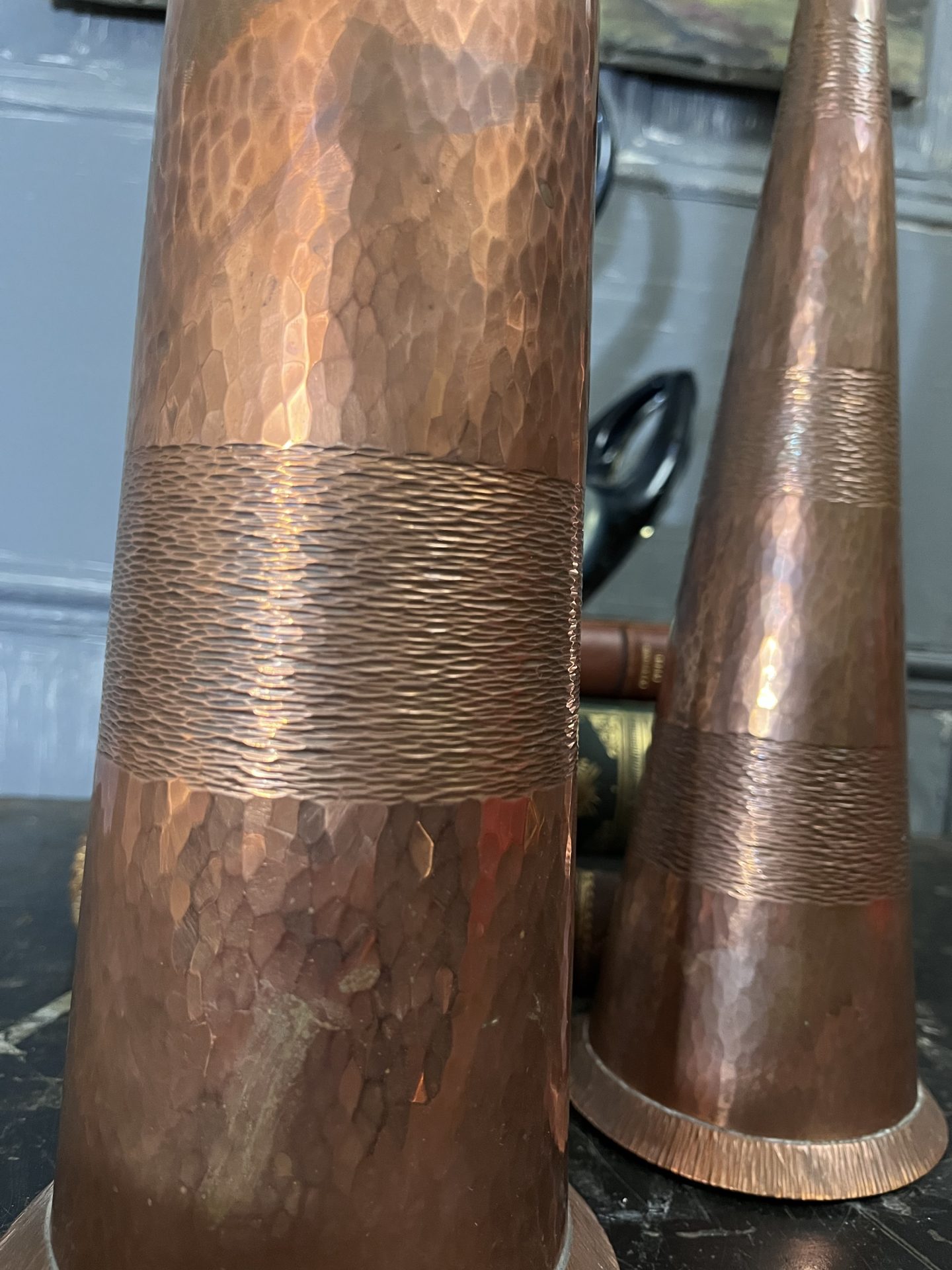 Antique Pair Copper Hand Hammered S Beddall Lamps – IndustriaVintage